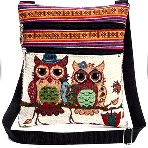 Bags | Owl Pattern Crossbody Bag | Poshmark
